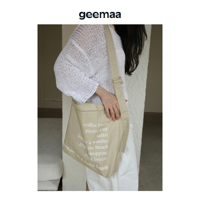 geemaa可调节单肩斜挎帆布包