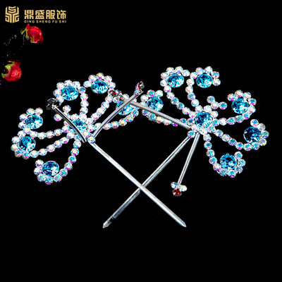 速发戏剧京剧戏曲头用饰 花旦青衣小姐头品水钻头面 太花一对