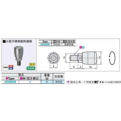 小旋型锈钢WGV不握转柄GRMSM6
