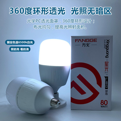方戈球泡灯大功率LED灯泡100w80w