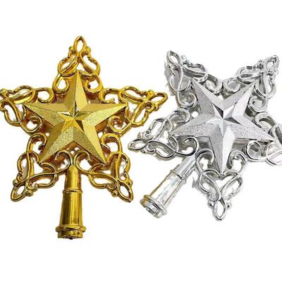 Christmas Decoration Lace Hollow Five-pointed Star Tree Top