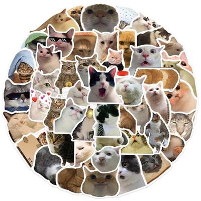 50/100pcs Cute Dog Cat MEME Funny Animals Stickers Aesthetic