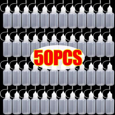 5-50pcs Plastic Squeezable Tip Applicator Bottle Refillable