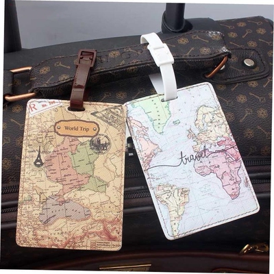 Creative World Map Travel Accessories Luggage Tag PU Suitcas
