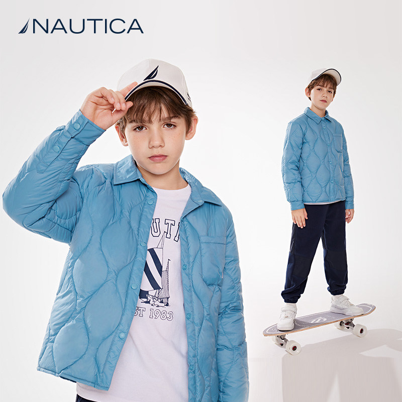 【羽绒服反季】NAUTICAKIDS 男童女童轻薄羽绒服儿童翻领夹克外套