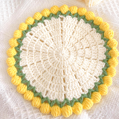 郁金香花束毯子材料包手工编织diy毛毯自制针织毛线毯创意礼物