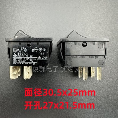 英国ARCOLECTRIC C1550VA B3翘板船型开关4脚2档16A大电流按键