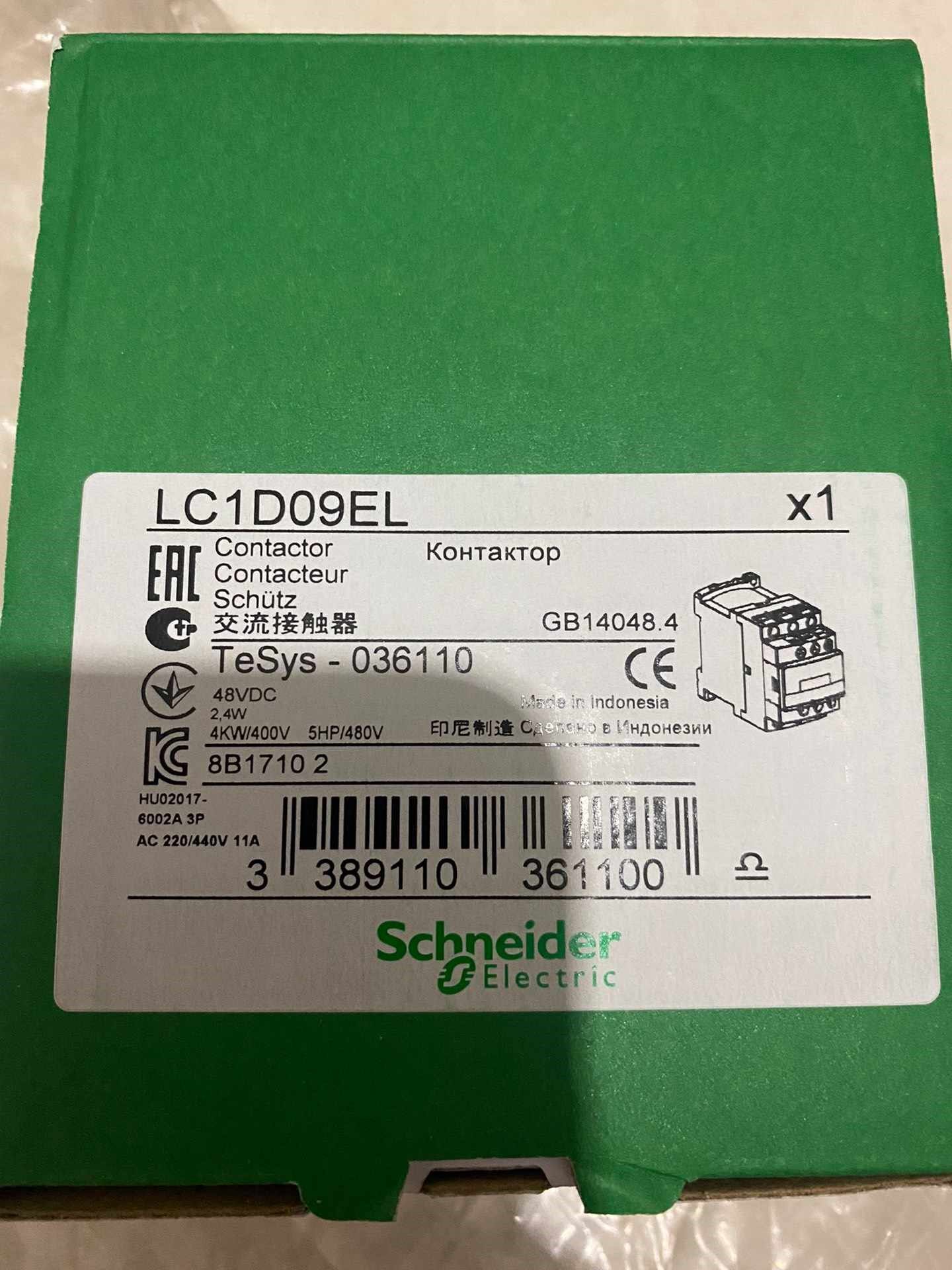 施耐德全新原装进口接触器LC1D09EL现货，原装进口，纯新_虎窝淘