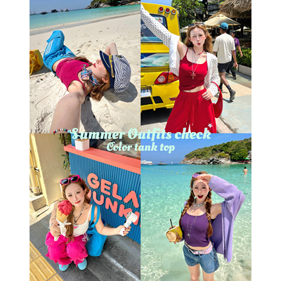 夏日清凉简约显瘦短款吊带背心