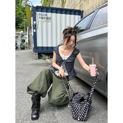 林诗琦NICKIDAILY假两件格纹背心