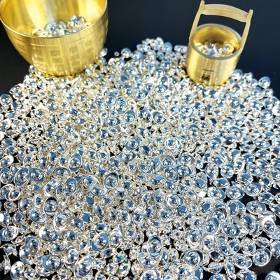 迷你合金实心小银元宝摆件