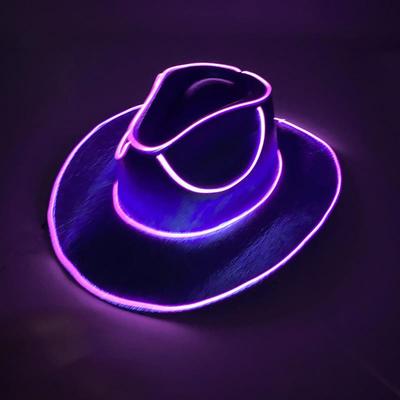 Wireless Disco Luminous Led Bride Cowgirl Hat Glowing Light