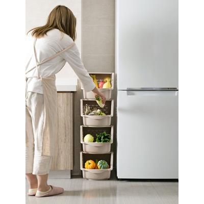 2024 new can be superimposed hollow plastic storage basket