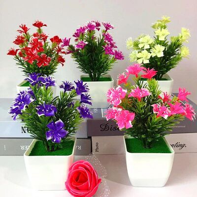 1pc Artificial Plants Bonsai Small Flowers Pot Fake Plant Po