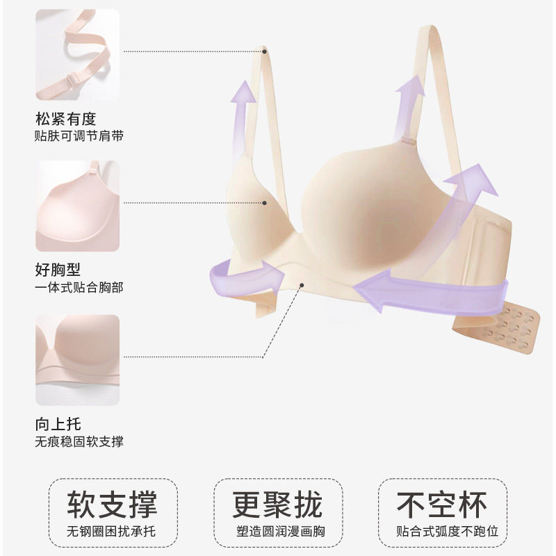 曲线大橙秘密小胸显大法式内衣女聚拢防下垂胸罩不空杯收副乳无痕