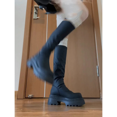 长靴女厚底高筒显瘦秋冬中筒靴
