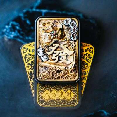 edc推牌麻将三层开甲金属解压玩具机械类拍拍币解压神器招财减压