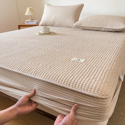 新款纯棉夹棉加厚里外全棉床笠罩