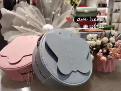 红谷纯色青年牛皮便携式手提女包