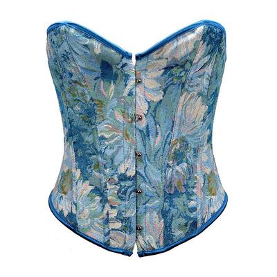 overbust corset vintage burlesque bustier floral elegant