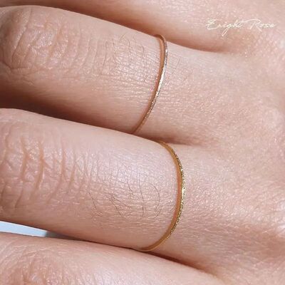 Minimalist Thin Matte Stainless Steel Rings for Women