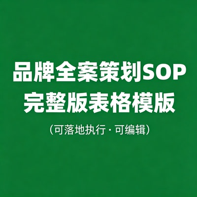 品牌全案策划落地SOP完整版可编辑表格市场营销方案执行实操资料