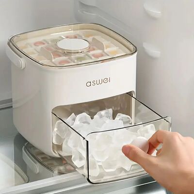 Large 48-grid Ice Cube Machine with Easy-to-slip Double-laye