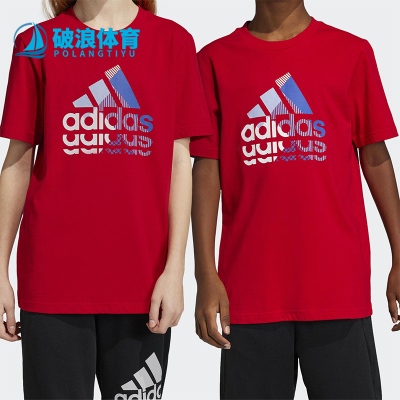 Adidas/阿迪达斯正品GRAPHIC T-SHIRT儿童经典平纹针织短袖IB9161