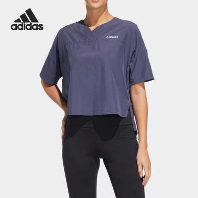 Adidas/阿迪达斯正品当季新款户外女子舒适短袖T恤 HE5184