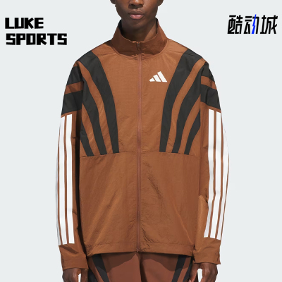 Adidas/阿迪达斯正品男女跑步条纹拉链休闲经典夹克外套KH1639