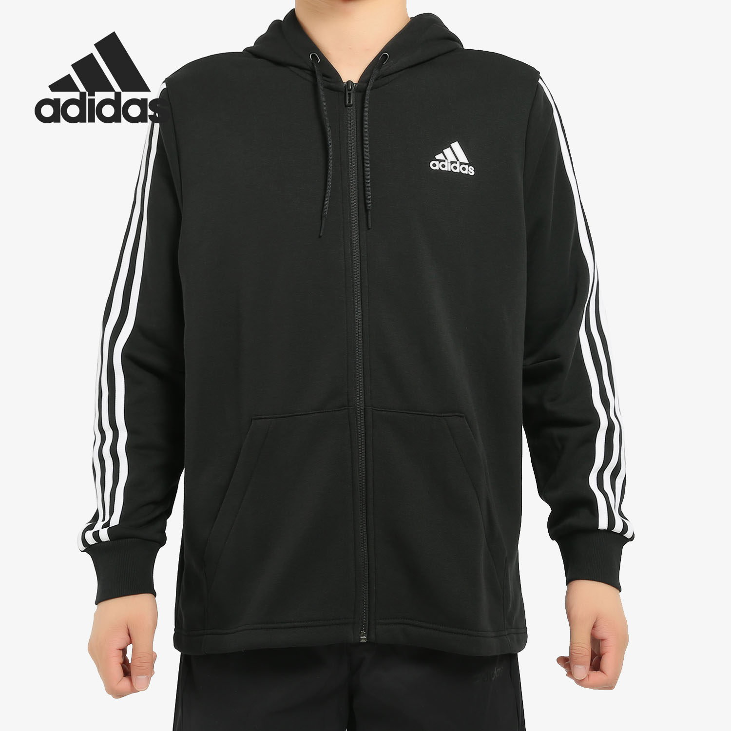 ADIDAS/阿迪达斯正品男子针织拉链休闲运动夹克外套DT9896 BR1024_虎窝淘