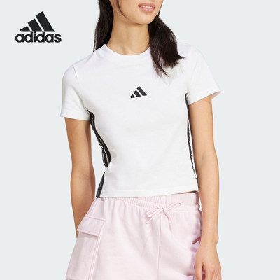 Adidas/阿迪达斯正品W 3S SJ BABY T女士修身短袖T恤JE1239