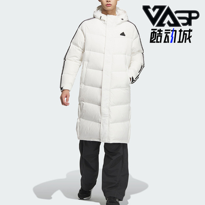 阿迪达斯男女保暖侧开排扣羽绒服