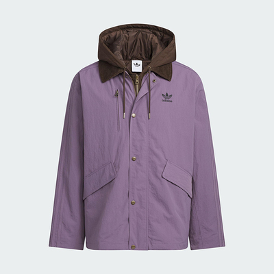 Adidas/阿迪达斯正品三叶草男士休闲连帽二合一复古棉服KW1240