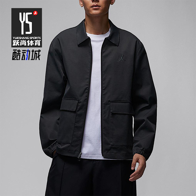 Nike/耐克正品JORDAN男士拉链高尔夫运动刺绣翻领外套HQ8682-010