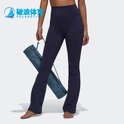 阿迪达斯女紧身透气高腰运动长裤