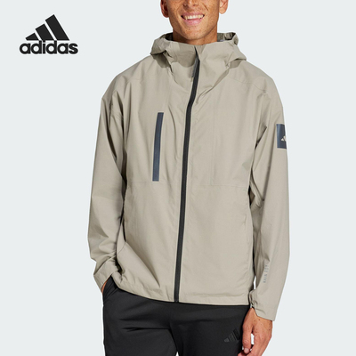 Adidas/阿迪达斯正品新款男士连帽宽松户外跑步外套JN5405