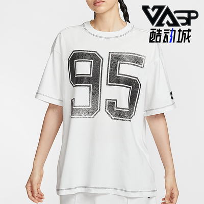 Nike/耐克正品Sportswear 女士针织宽松休闲字母短袖HV4973-121