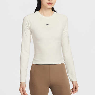 Nike/耐克正品2026春季款女士针织经典刺绣长袖上衣IF0237-133
