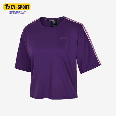 Skechers/斯凯奇正品春夏新款女短款落肩休闲圆领T恤P122W024
