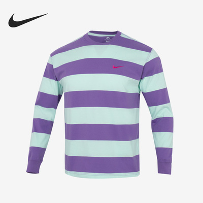 Nike/耐克正品秋季新款男子运动休闲条纹长袖T恤DV9147-542
