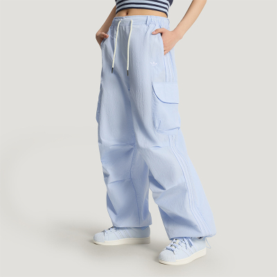Adidas/阿迪达斯正品三叶草女士梭织宽松潮流休闲工装长裤KT3059