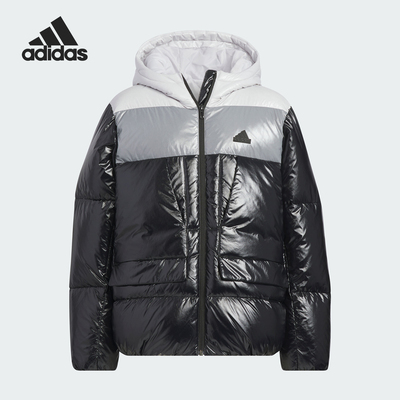 Adidas/阿迪达斯正品新款保暖大童运动宽松连帽羽绒服JI6154