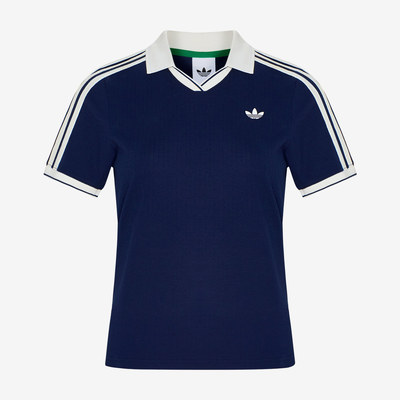 Adidas阿迪达斯正品网球系列女子凉感条纹提花运动POLO衫LI0764