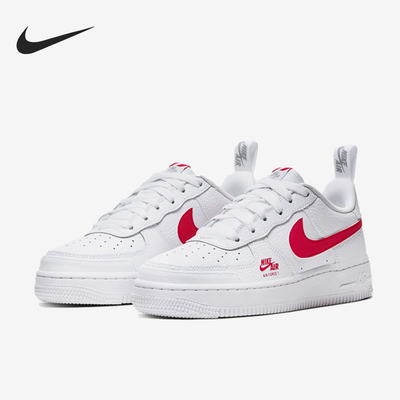 Nike/耐克正品空一号AirForce1新款女白红色板鞋CZ4203-100