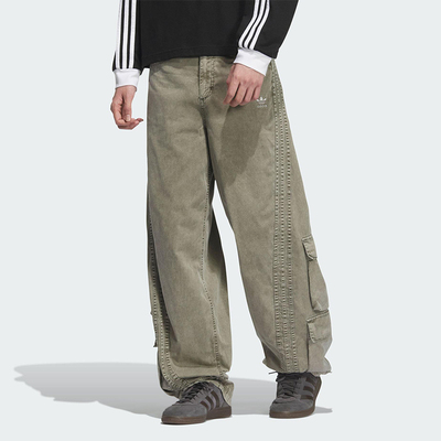 Adidas/阿迪达斯正品新款三叶草女士经典工装宽松牛仔长裤KE0467