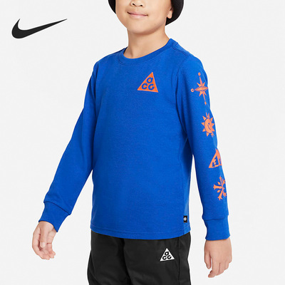 Nike/耐克正品当季新款小童运动印花华夫格长袖T恤FB0065-480