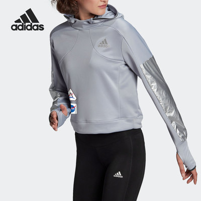 阿迪达斯女子跑步运动连帽衫