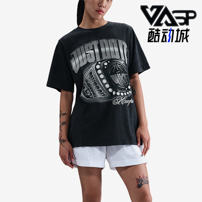 Nike/耐克正品夏季女士柔软印花宽松篮球经典运动短袖HJ3799-010