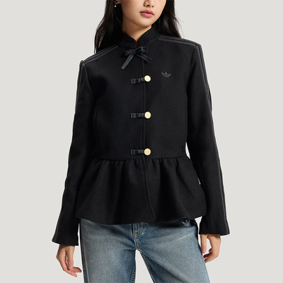 Adidas/阿迪达斯正品三叶草女士运动新中式花苞收腰夹克KR5068